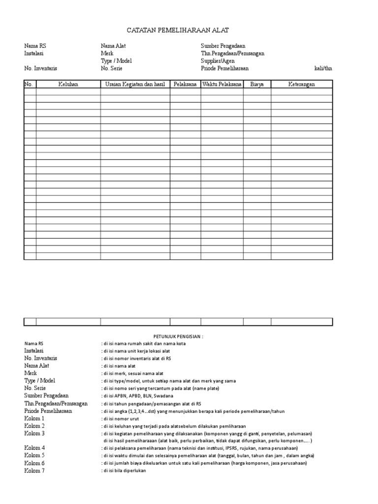 Form Pemelliharaan IPSRS | PDF | Bisnis | Komputer