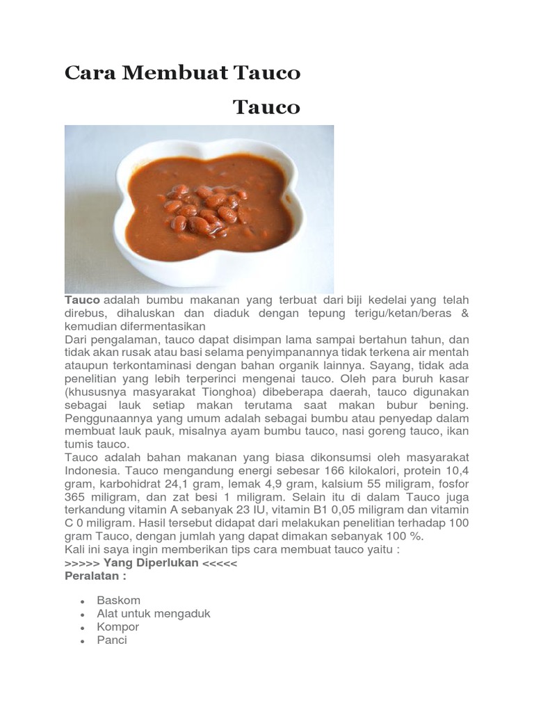 Cara Membuat Tauco | PDF