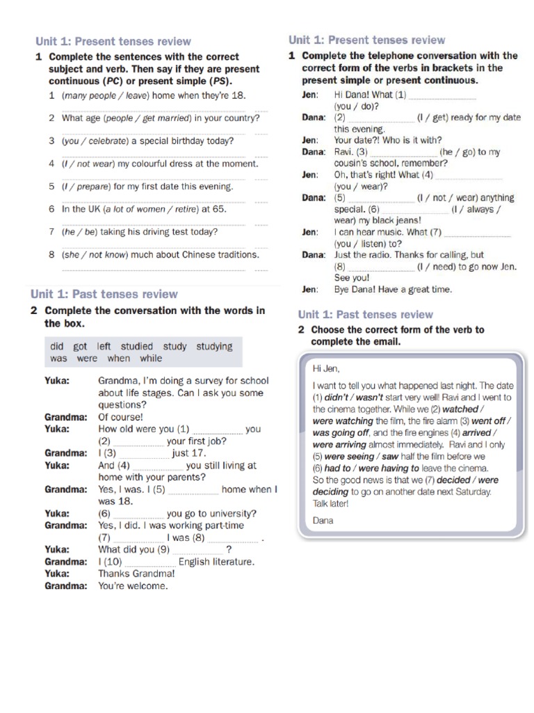 Unit 1 Grammar Practice | PDF