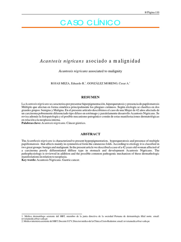 Acanthosis Nigricans and Gastric Cancer | PDF | Lung Cancer | Cancer