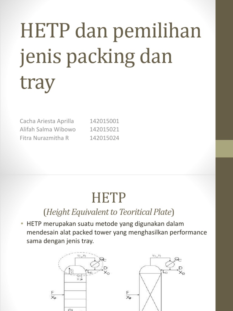 HETP Dan Pemilihan Jenis Packing Dan Tray 1 | PDF