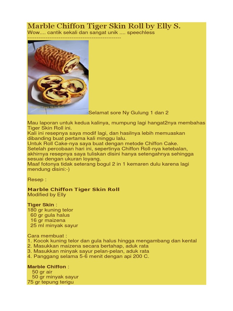 Marble Chiffon Tiger Skin Roll by Elly S | PDF