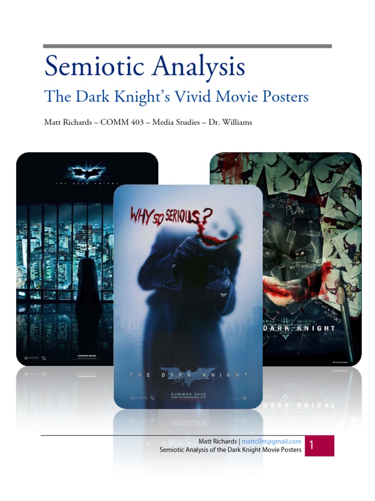 Semiotic Analysis On The Dark Knight Movie Posters | PDF | Batman ...