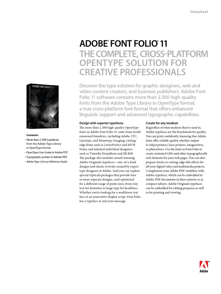 Font Folio 11 Datasheet | PDF | Typefaces | Macintosh