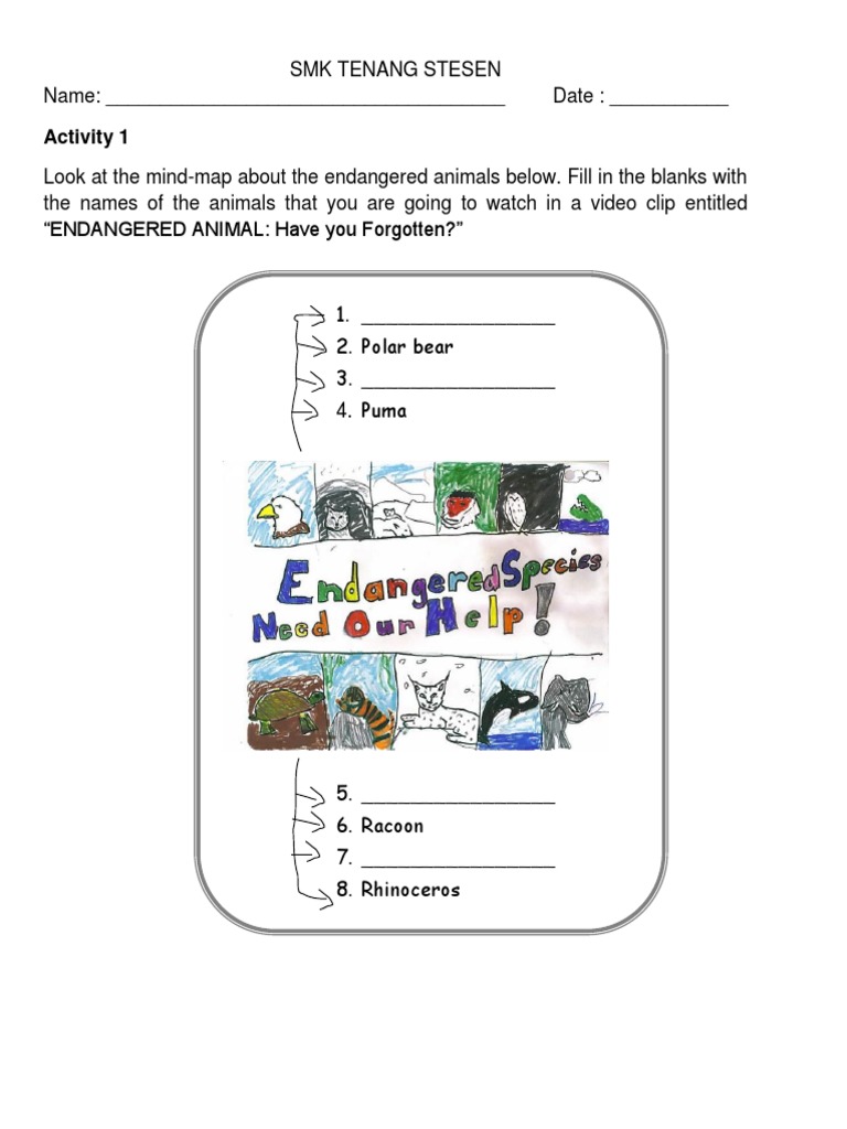 Wildlife Worksheet | PDF | Wildlife | Endangered Species