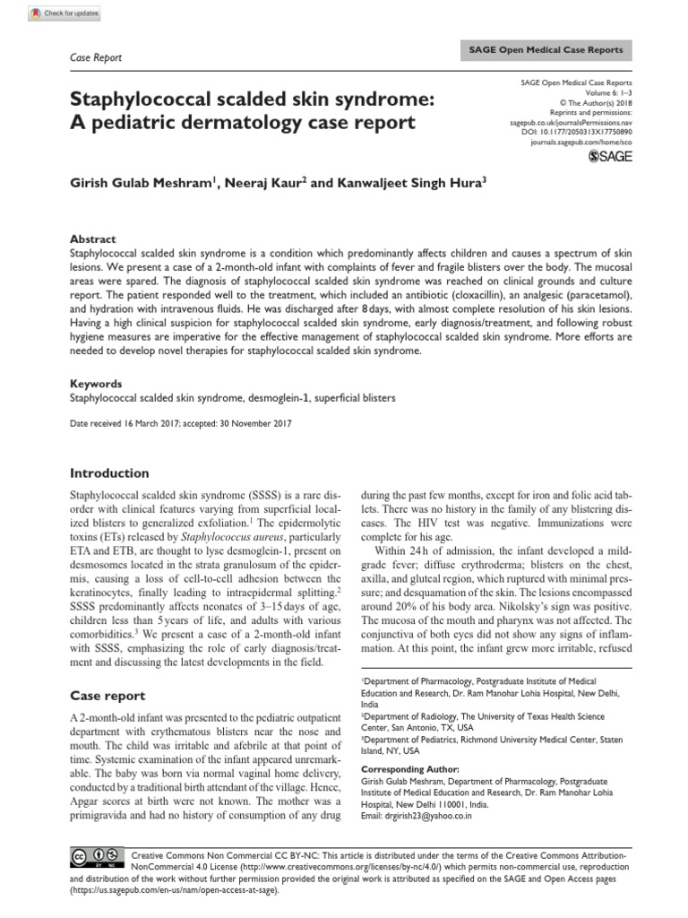 Staphylococcal Scalded Skin Syndrome: A Pediatric Dermatology Case ...