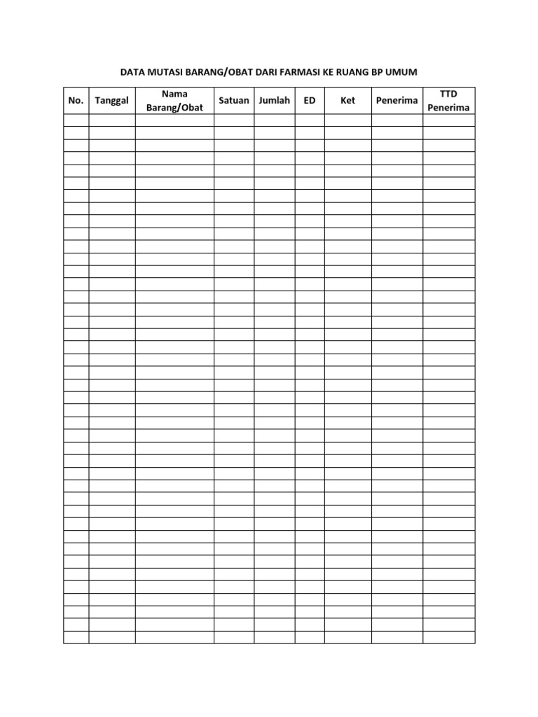 Data Mutasi Barang | PDF