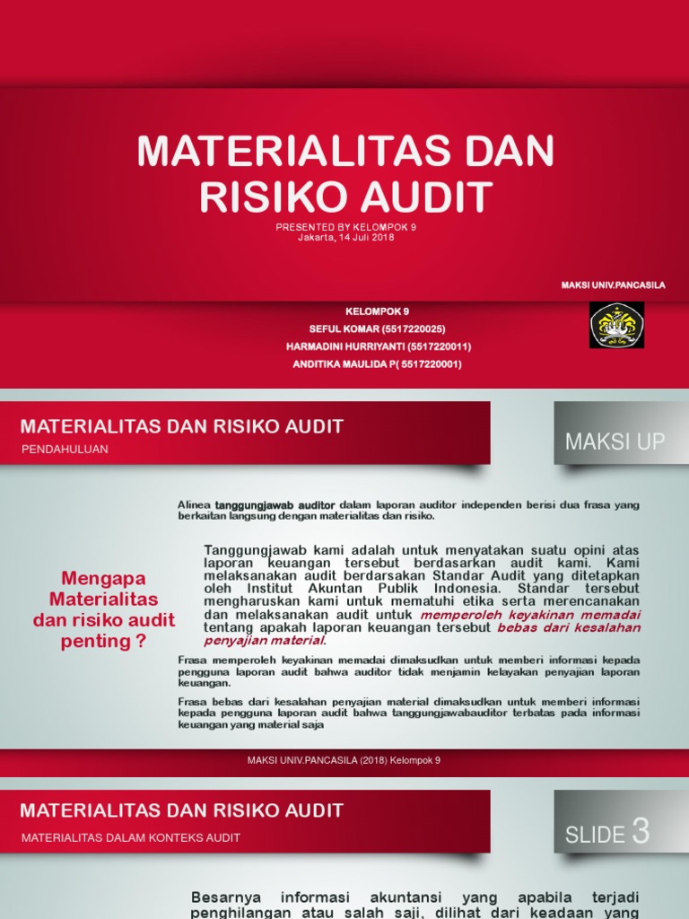 Materialitas dan Risiko Audit 2018 | PDF | Finance & Money Management