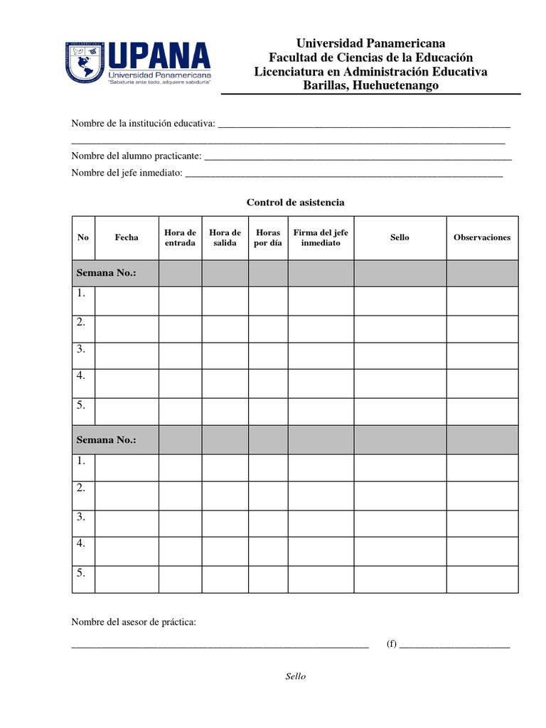 Control de Asistencia y Datos Del Practicante | PDF