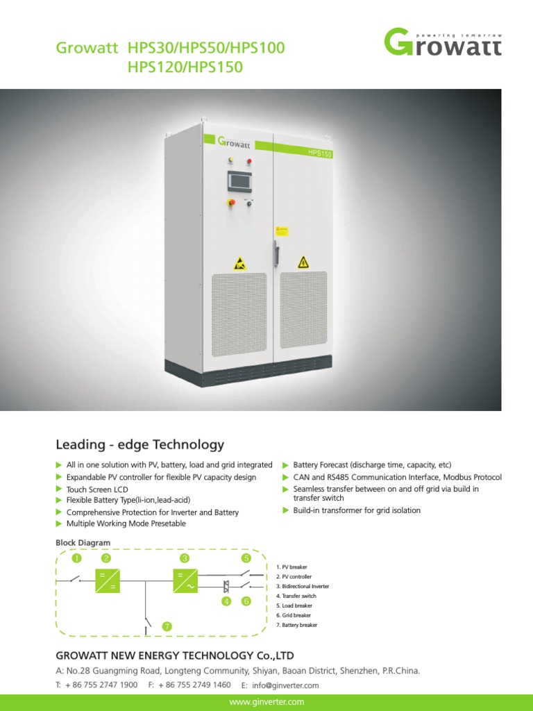 Growatt HPS 30-150 Technical Specification | PDF | Battery (Electricity ...
