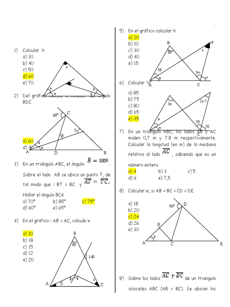 Álgebra 04 | PDF | Triángulo | Geometria clasica