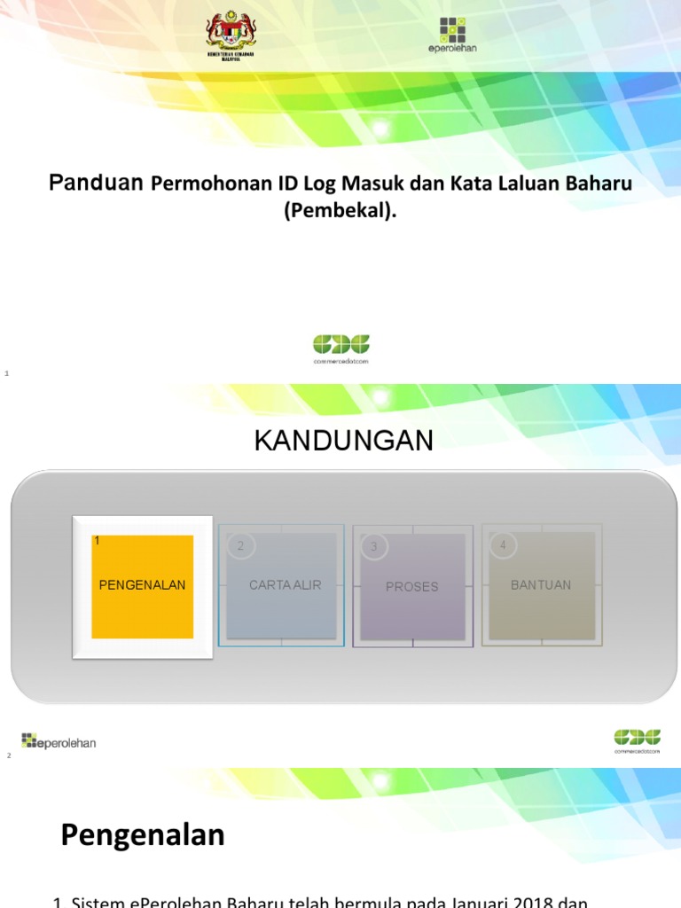 Manual Permohonan ID Log Masuk Dan Kata Laluan Baharu Bagi Pembekal ...