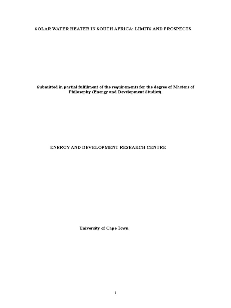 Solar Water Heater Thesis | Download Free PDF | Renewable Energy ...