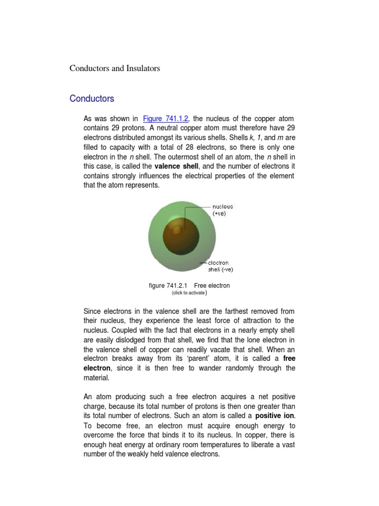 Conductors and Insulators | PDF | Insulator (Electricity) | Electric ...