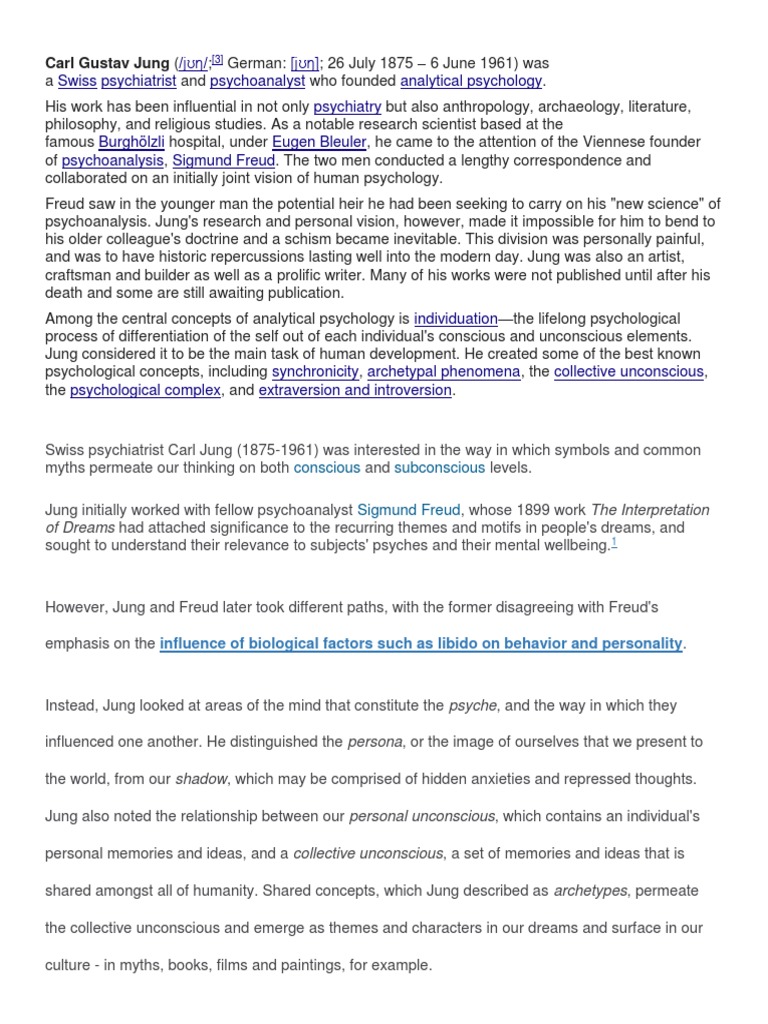 Carl Gustav Jung | PDF | Extraversion And Introversion | Carl Jung