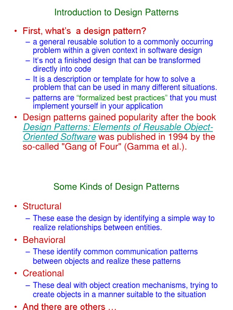 Design Patterns - Mar 24 | PDF | Software Design Pattern | Class (Computer Programming)