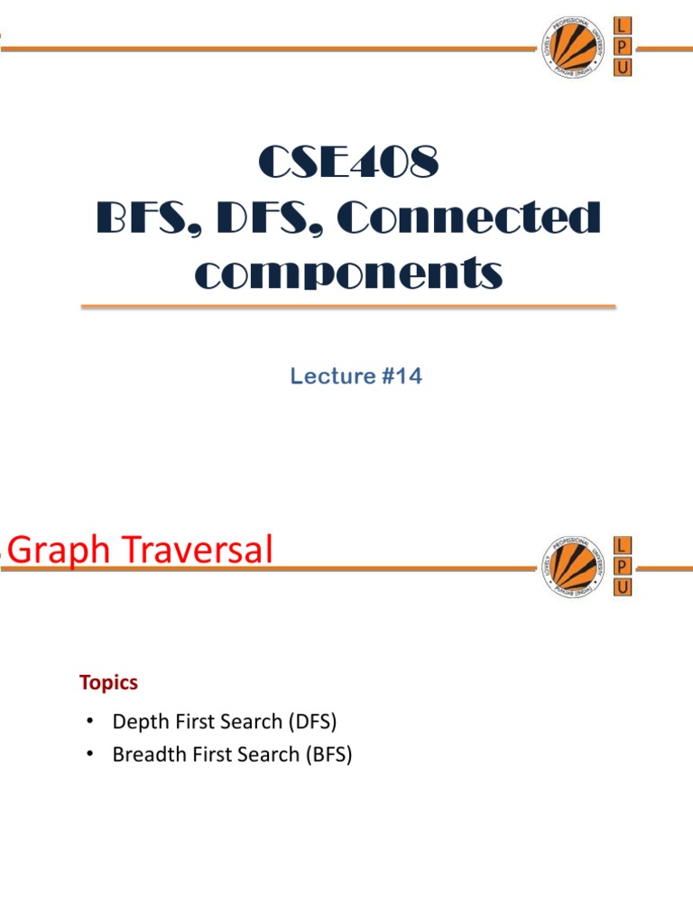 Lecture 14 (BFS, DFS) | PDF | Theoretical Computer Science | Mathematical Concepts