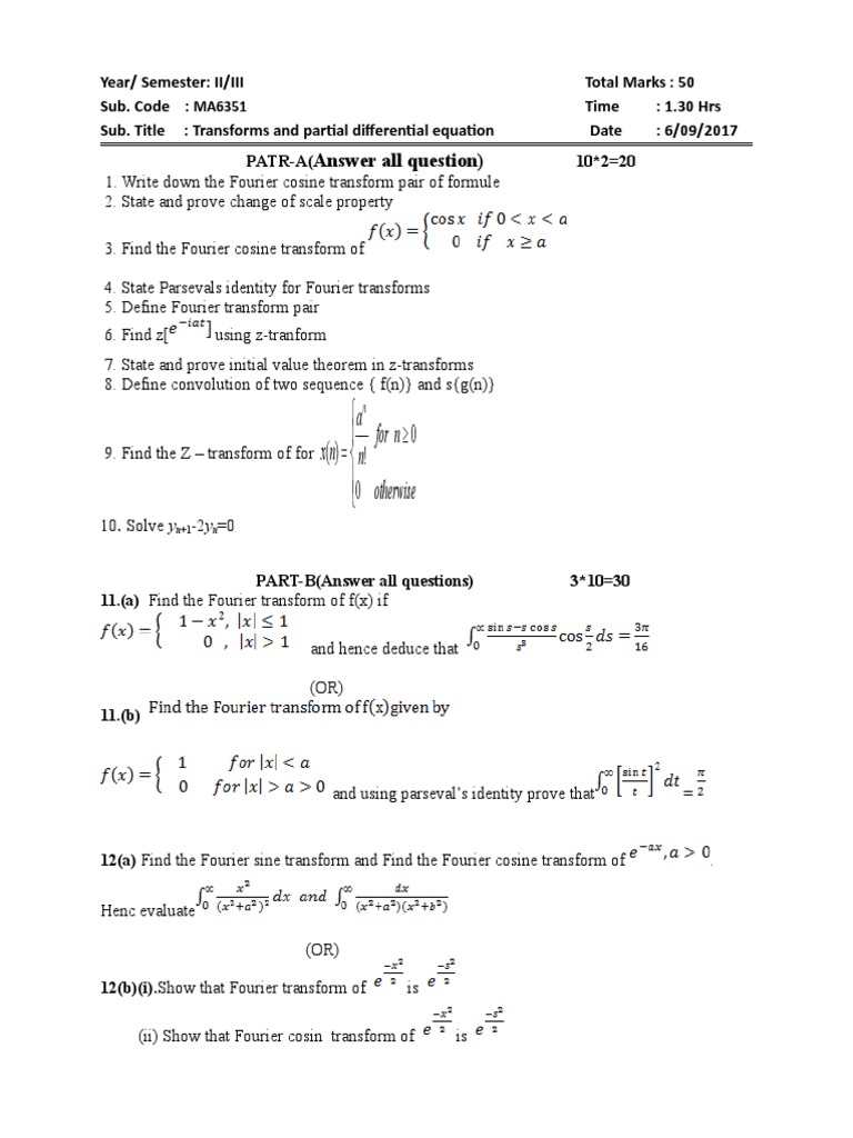 N For N A NX: Answer All Question) | PDF