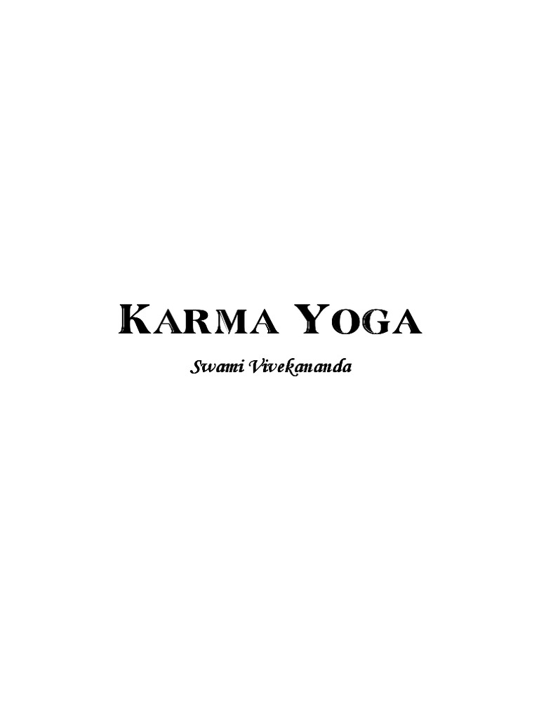 Karma Yoga - Swami Vivekananda PDF | PDF
