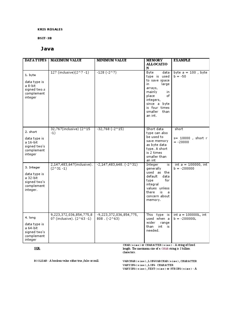 Data Types Pdf Integer Computer Science Data Type