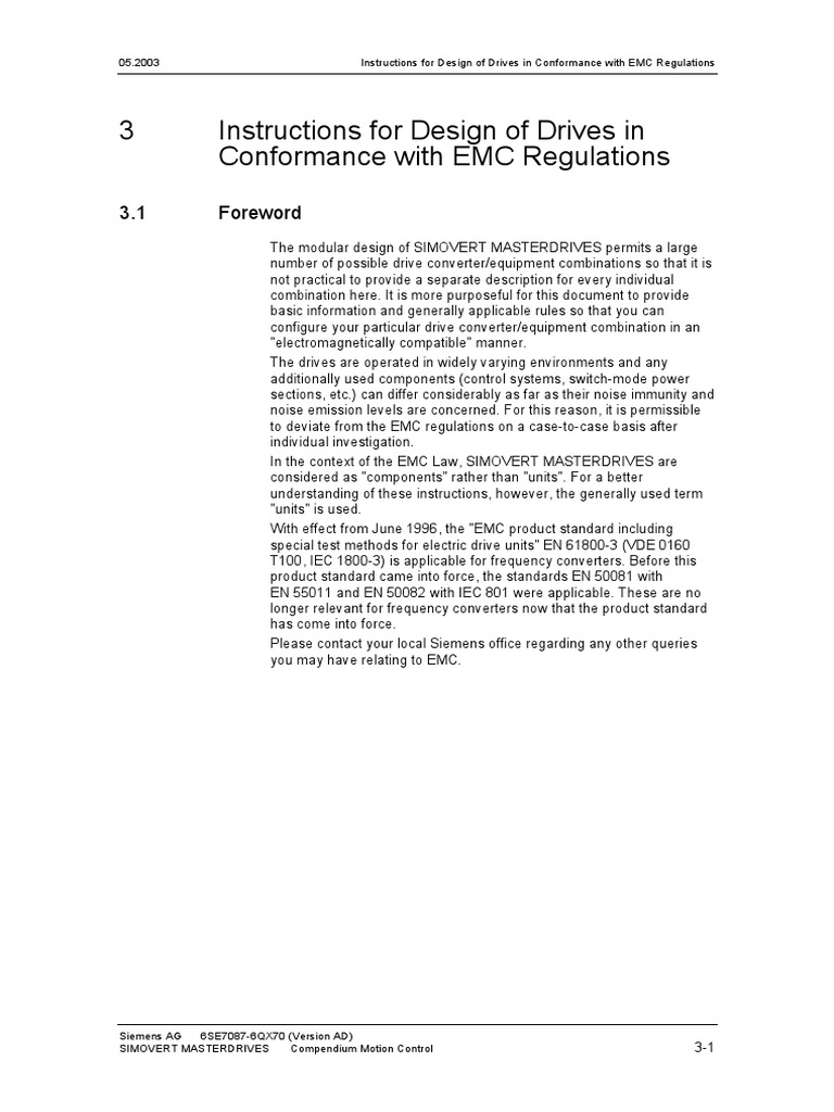 Guidelines for Designing Drives in Accordance with EMC Regulations ...
