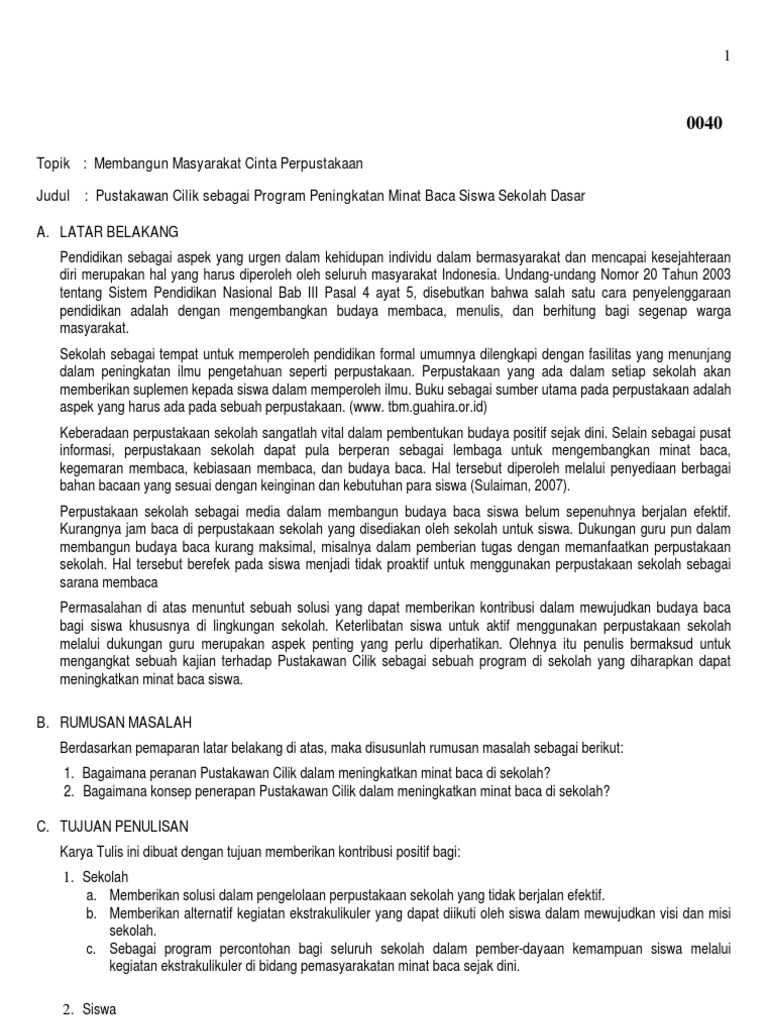 Pustakawan Cilik | PDF