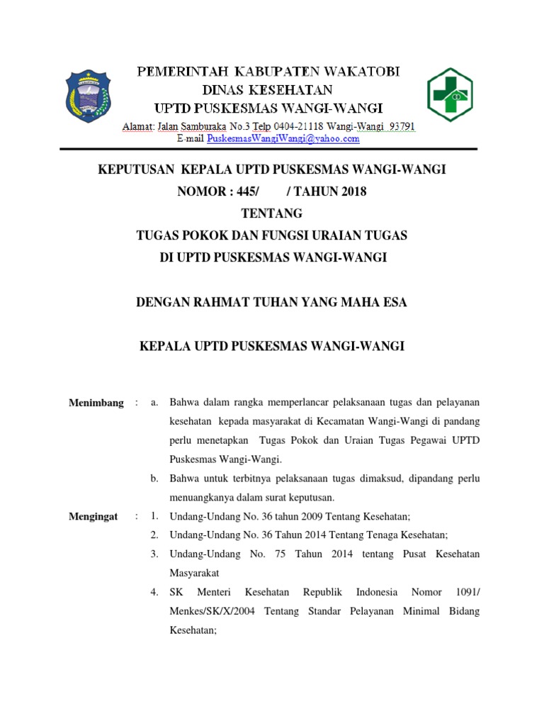 ELEMEN 2.3.2.1 SK TTG Uraian Tugas. | PDF