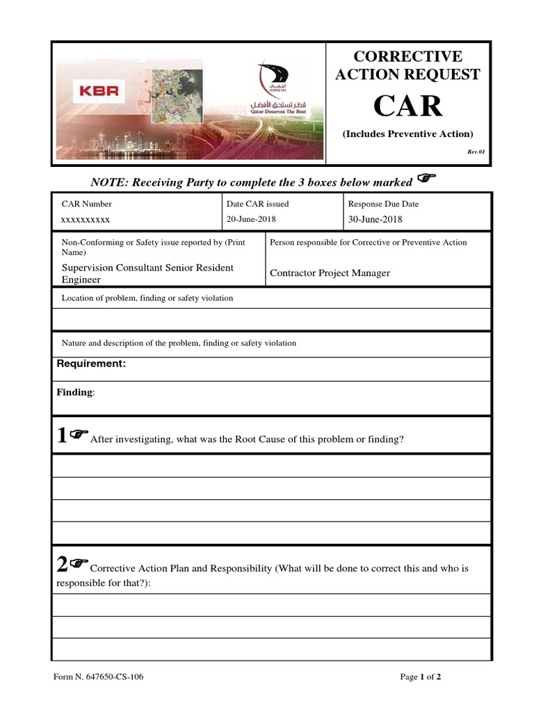 CAR Template | PDF