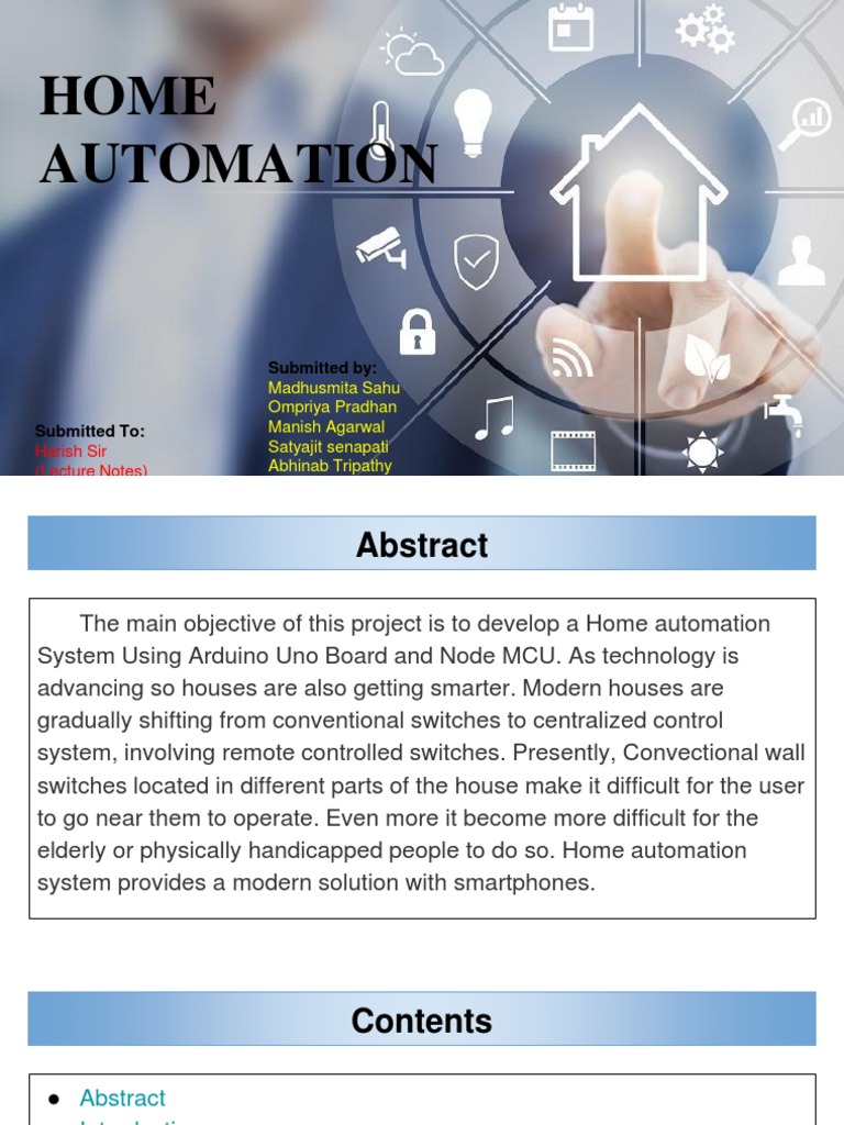 Home Automation System Using Arduino and Node MCU | PDF | Arduino ...