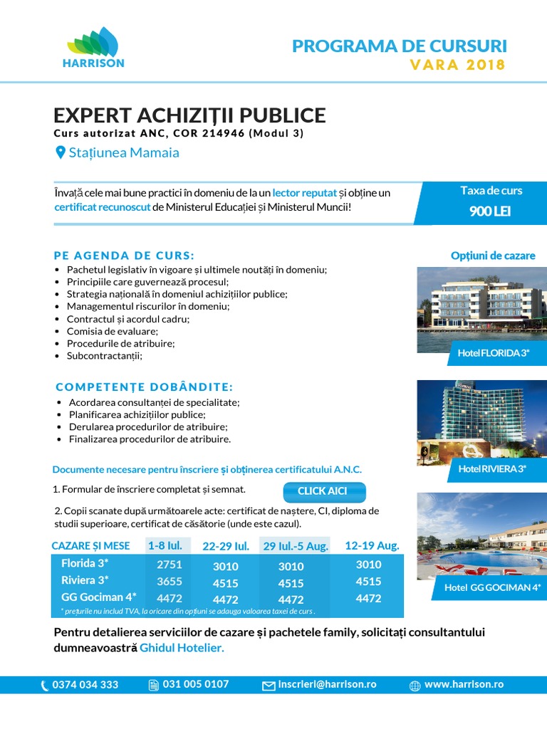 Expert Achiziții Publice: Programa de Cursuri | PDF