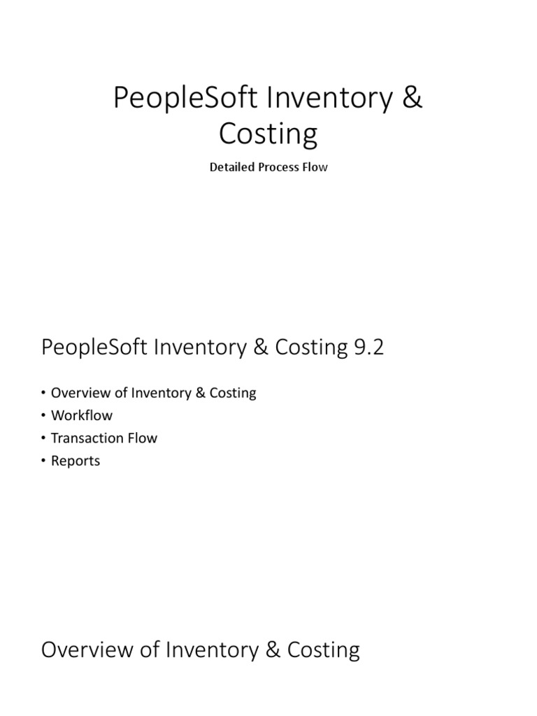 PeopleSoft Inventory & Costing Flow | PDF | Computers