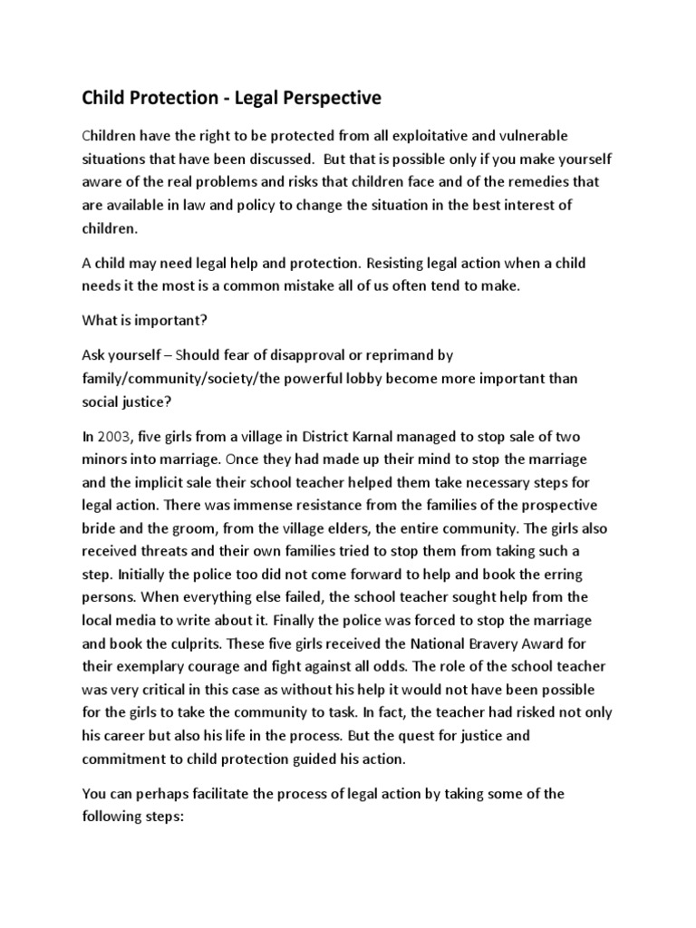 Child Protection - Legal Perspective | PDF | Dalit | Confidentiality