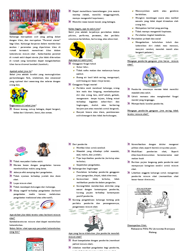 Leaflet Patuh Minum Obat | PDF