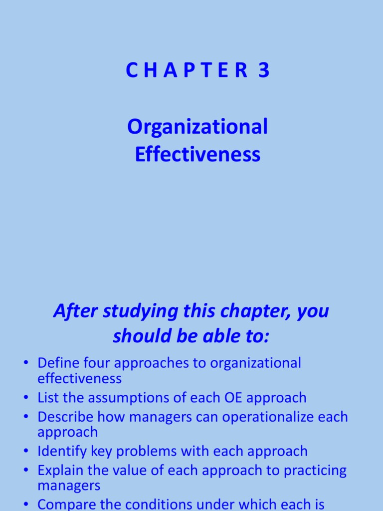1, Chapter 3 - Organizational Effectiveness | PDF | Goal | System