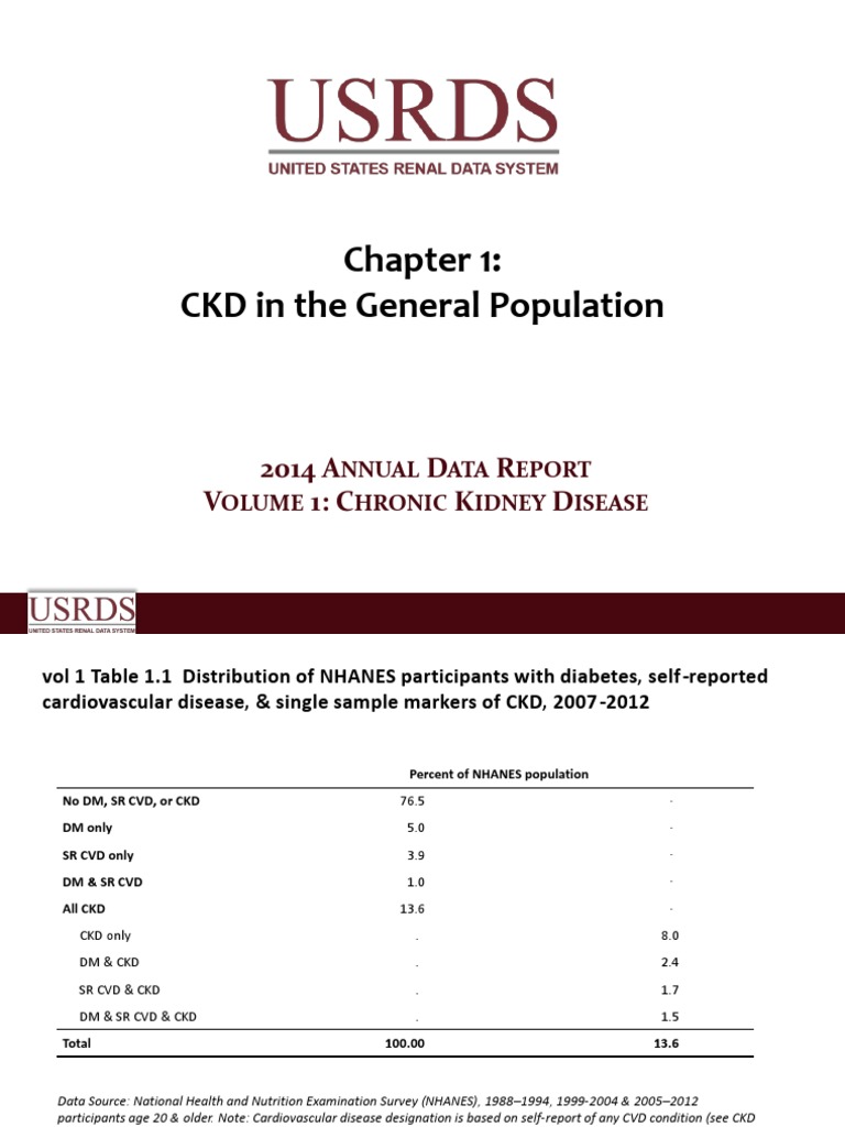 CKD in The General Population: 2014 A D R V 1: C K D | PDF | Renal ...