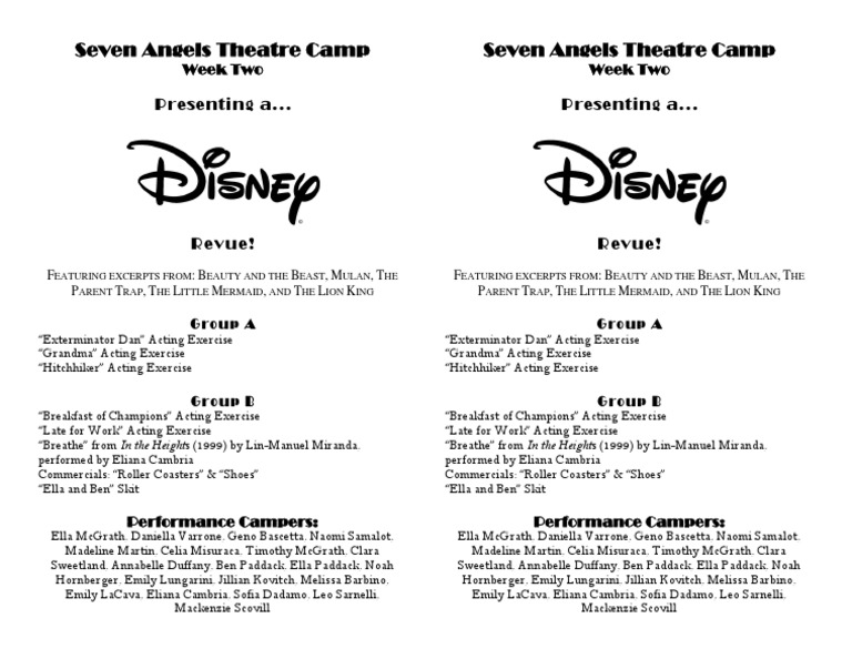 Camp Program Template | Download Free PDF | Entertainment (General)
