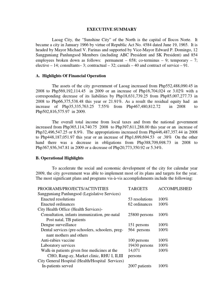 Executive Summary | PDF | Auditor's Report | Audit