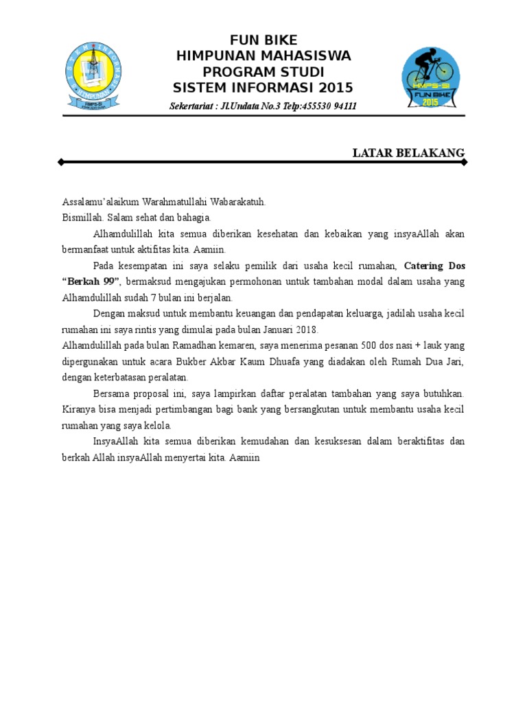 FUN BIKE Event Funding Proposal | PDF