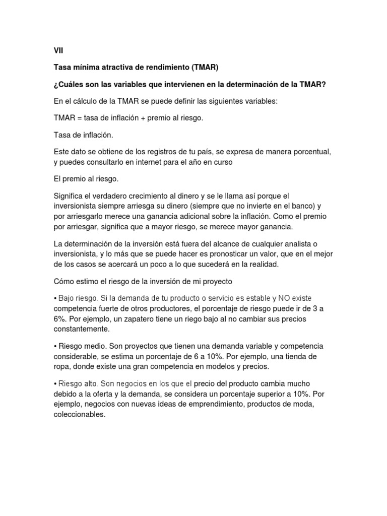 TMAR | PDF | Inflación | Economias