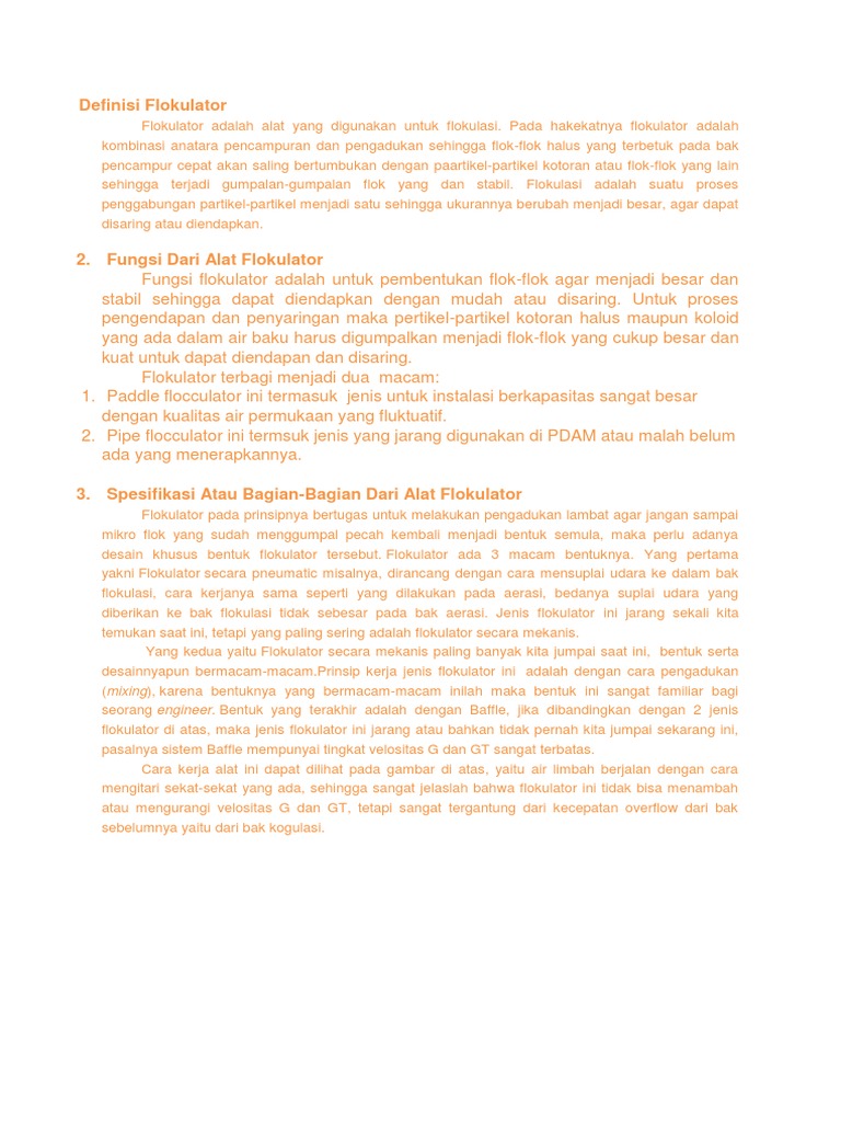 Definisi Flokulator | PDF