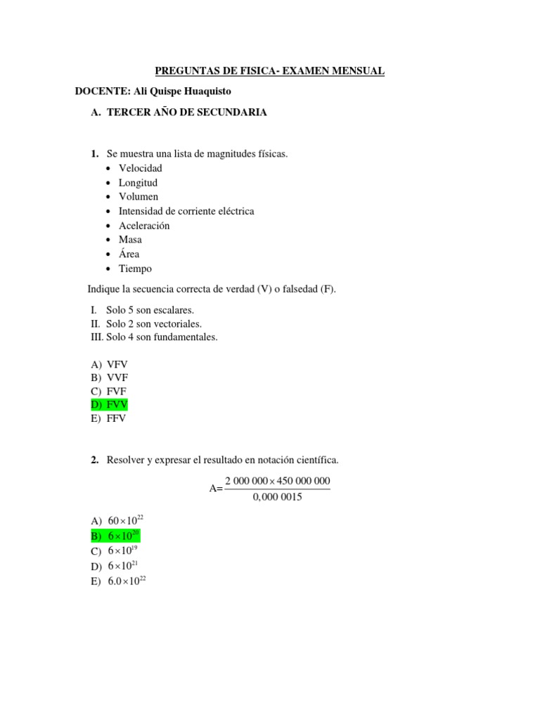 Preguntas de Fisica | PDF | Vector Euclidiano | Velocidad