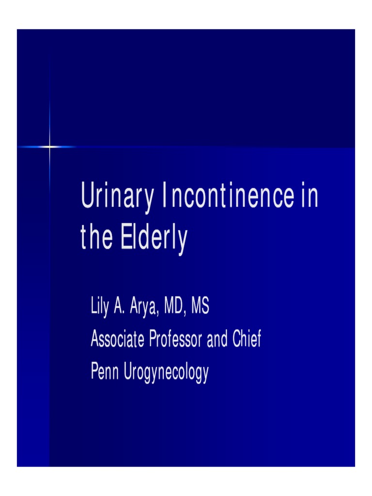 Managing Urinary Incontinence in Seniors | PDF | Urinary Incontinence ...