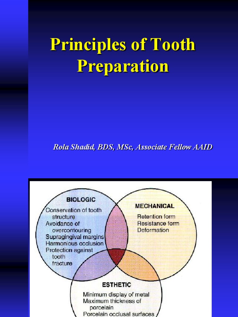 Principles of Tooth Preparation | PDF | Dentistry | Dentistry Branches