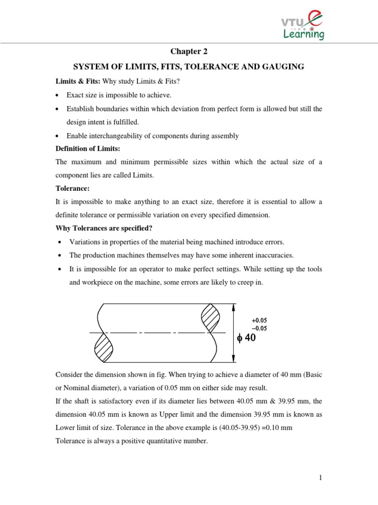 System of Limits, Fits, Tolerance and Gauging PDF | PDF | Engineering ...