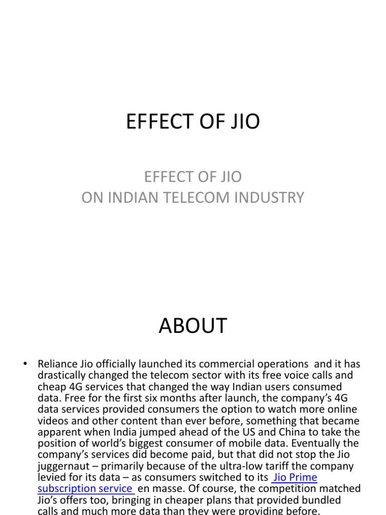 A Comprehensive Analysis of the Revolutionary Impact of Reliance Jio's ...