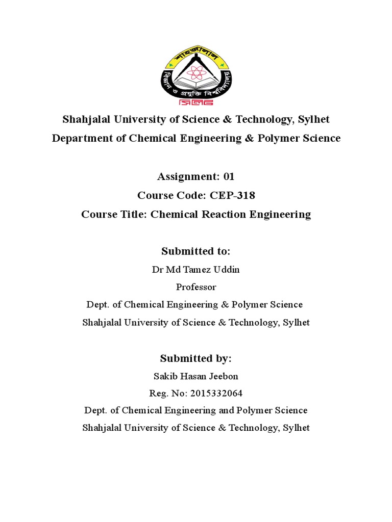 CRE Assignment Front Page | PDF