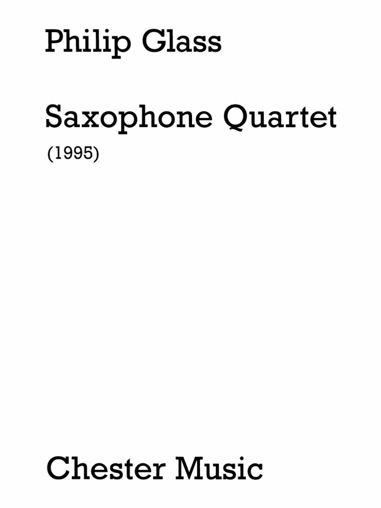 Philip Glass Sax Quartet | PDF