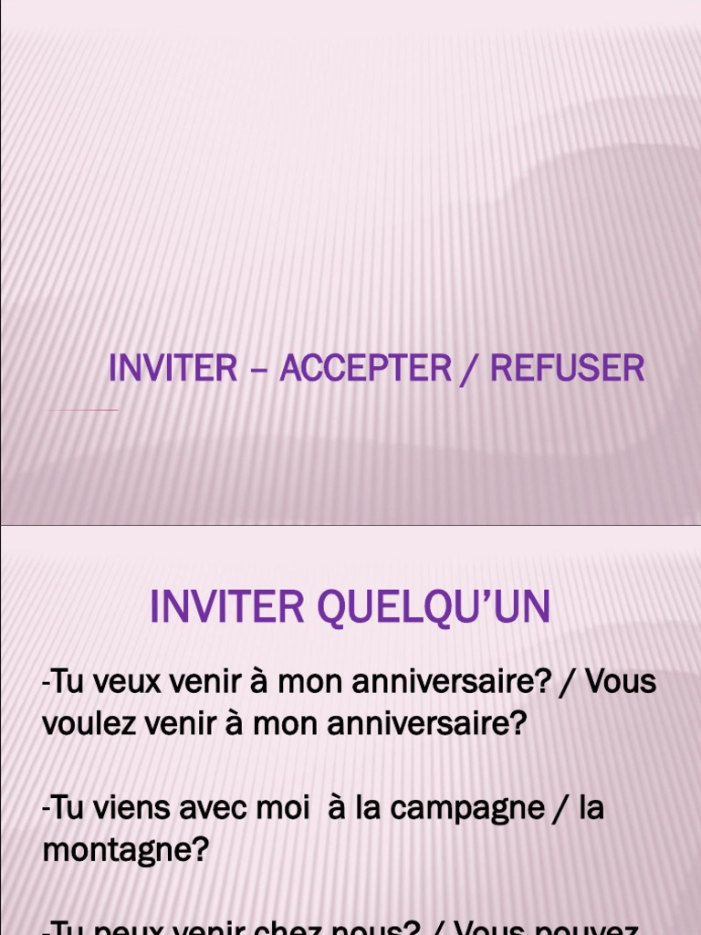 Inviter - Accepter - Refuser | PDF