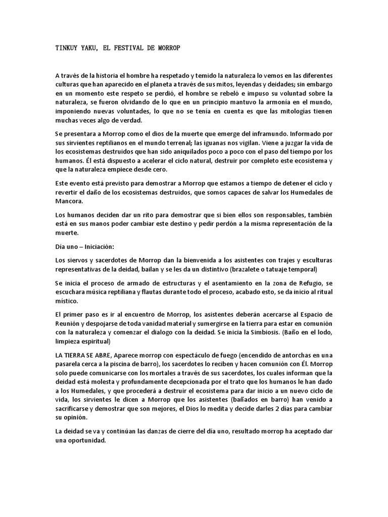 Festival de Morrop: Ritual y Conciencia | PDF | Rituales | Naturaleza