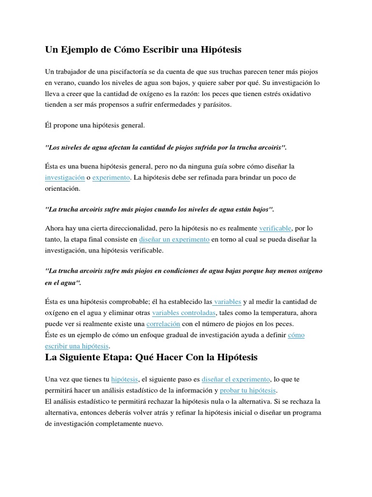 Como Escribir Una Hipótesis | PDF